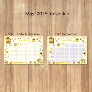 Printable May 2024 Calendar, Editable 2024 Calendar, Kids Spring ...