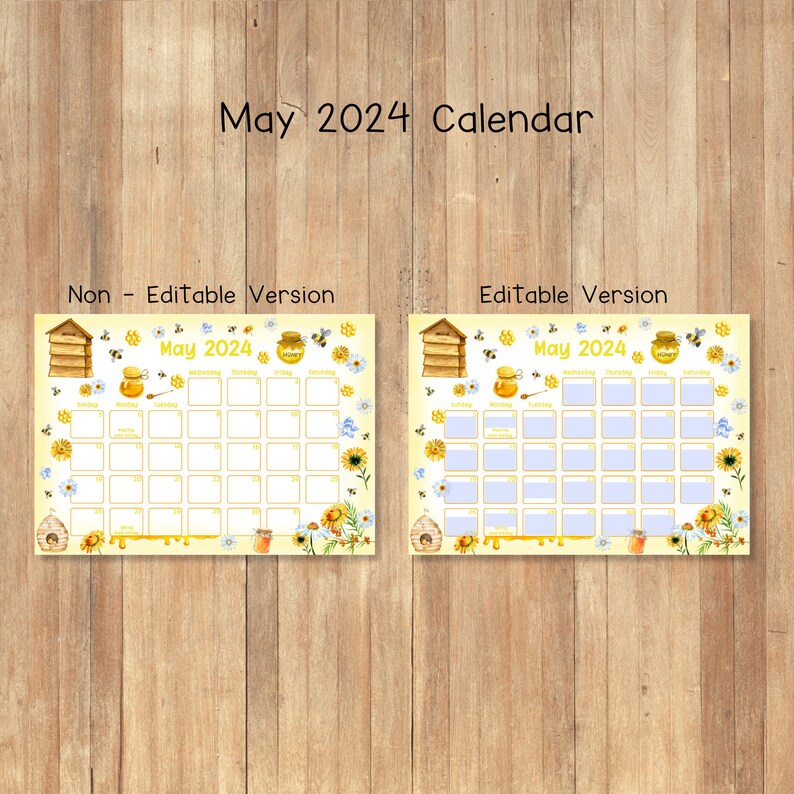 Printable May 2024 Calendar, Editable 2024 Calendar, Kids Spring ...