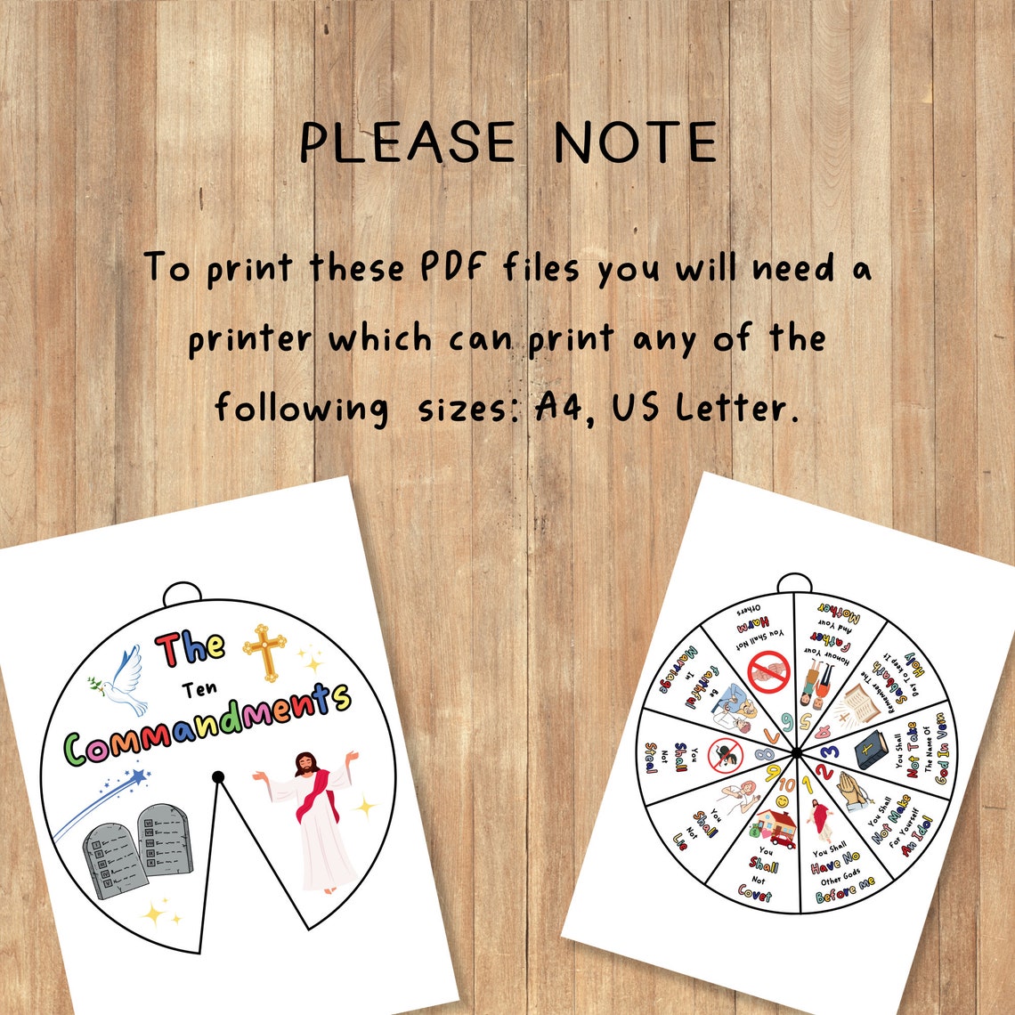 Ten Commandments Coloring Wheel, Bible Activity, Kids Church Activities ...