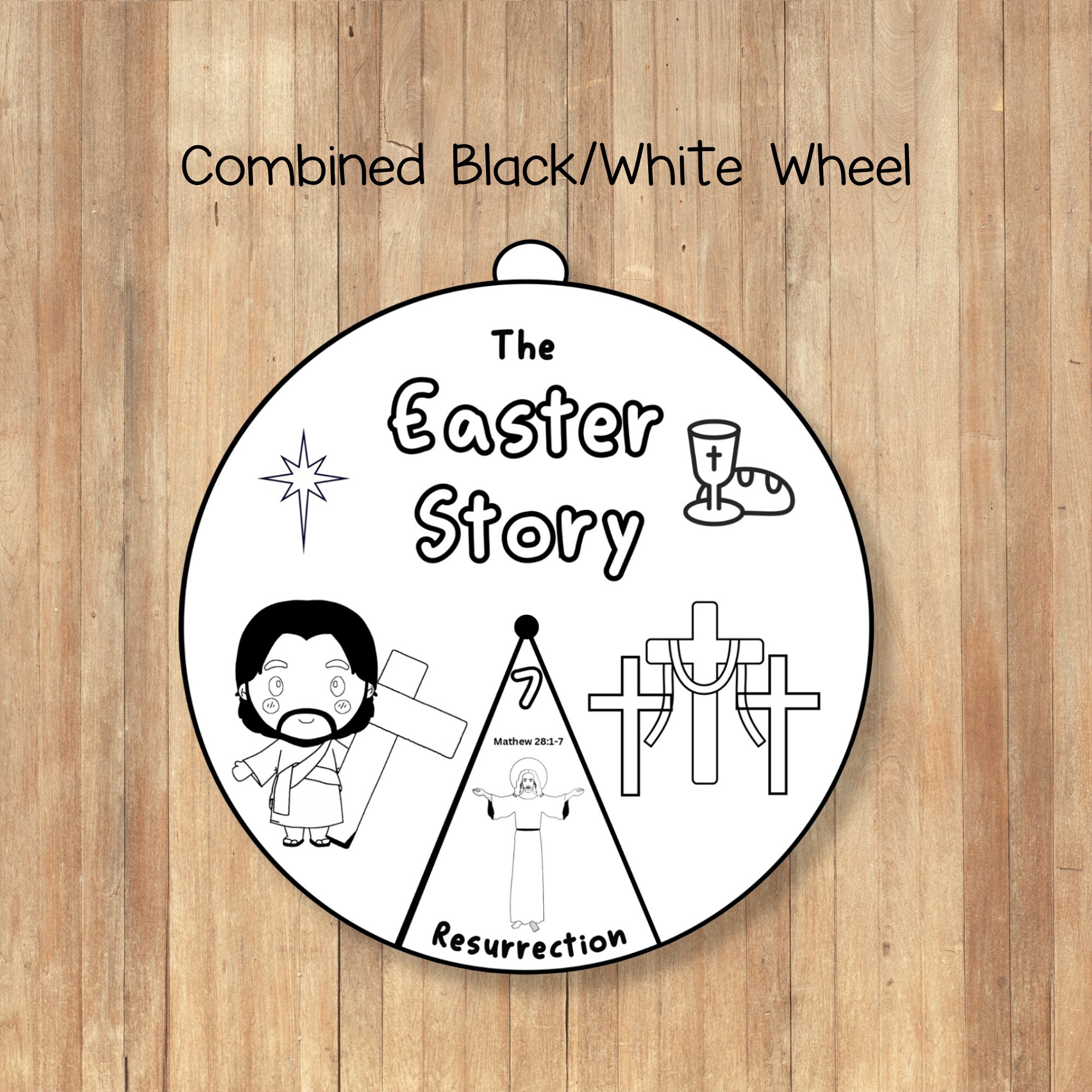 The Easter Story Coloring Wheel, Bible Activity, Kids Church Activities ...