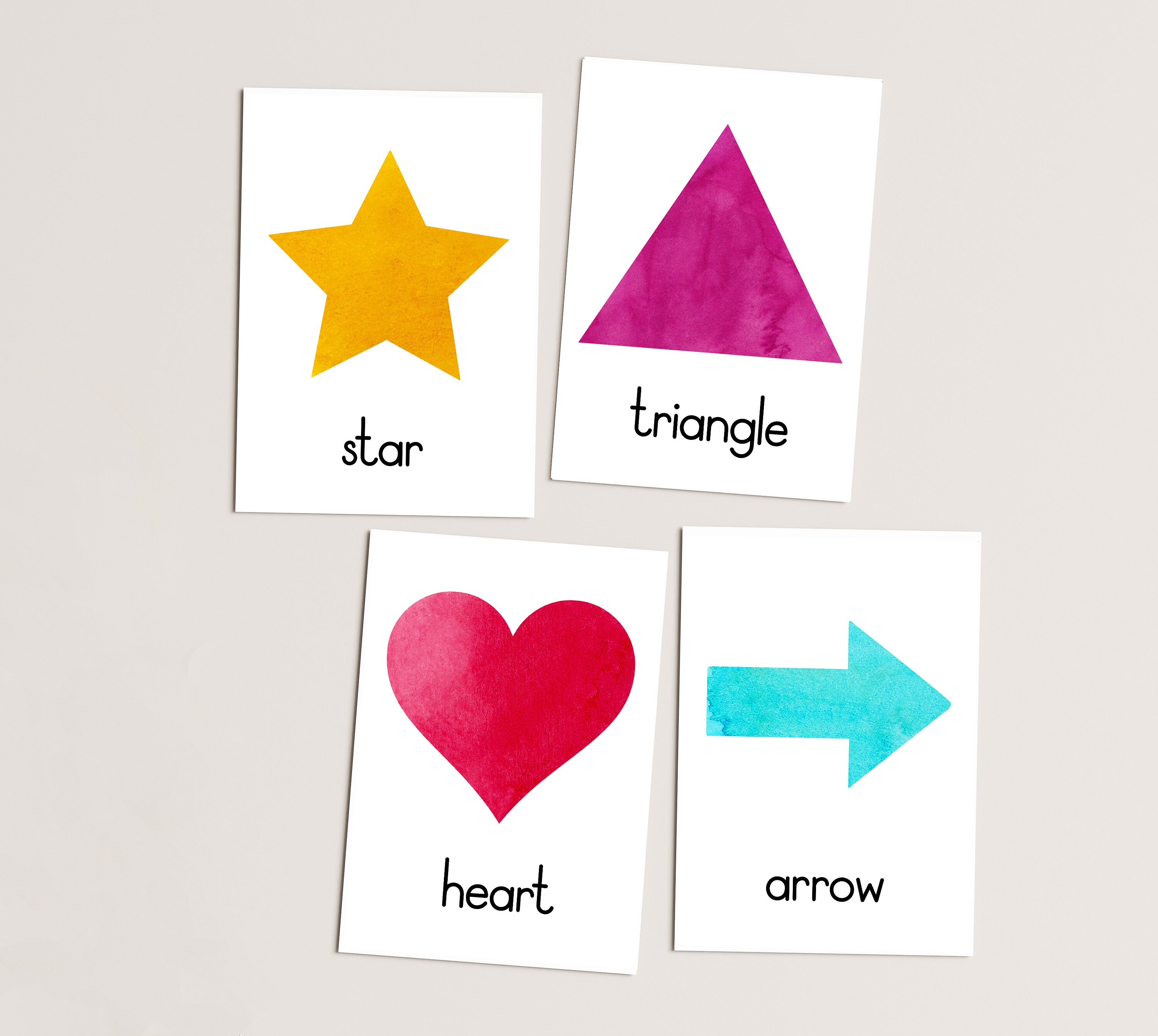 Printable Shapes Flashcards, Kids Flashcards, Kids Shapes Flashcards ...