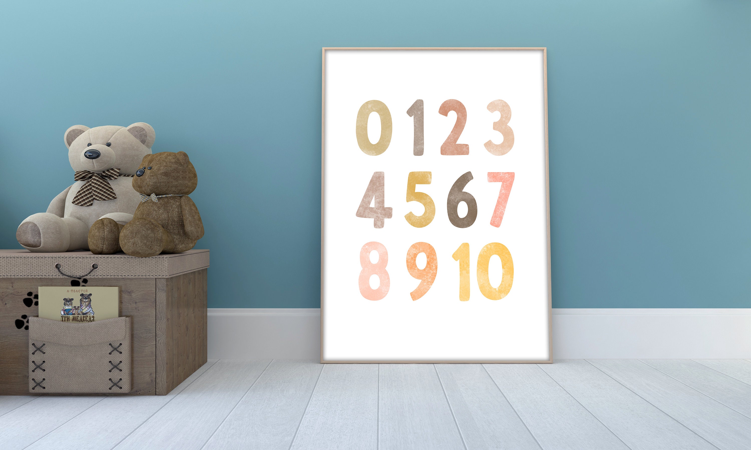Numbers Educational Poster, Kids Colourful Print, Kids Maths Printable ...