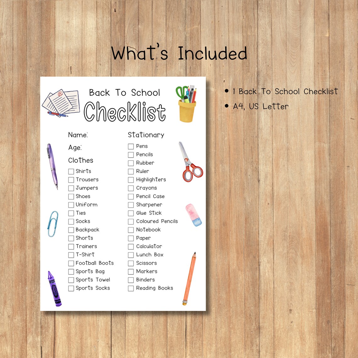 Printable Back to School Checklist, First and Last Day of School ...