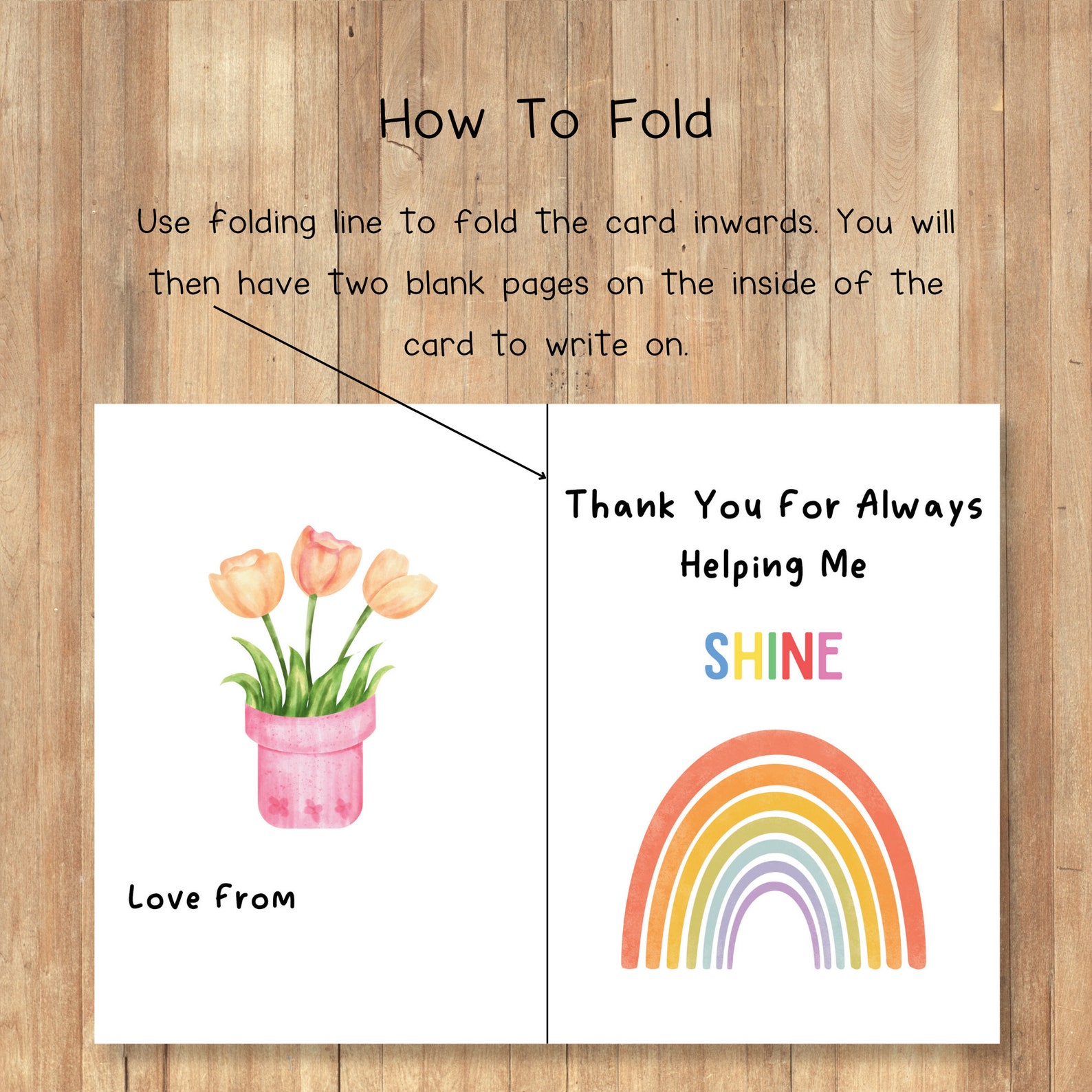 Printable Teacher Thank You Card, Printable Teacher Greeting Card ...