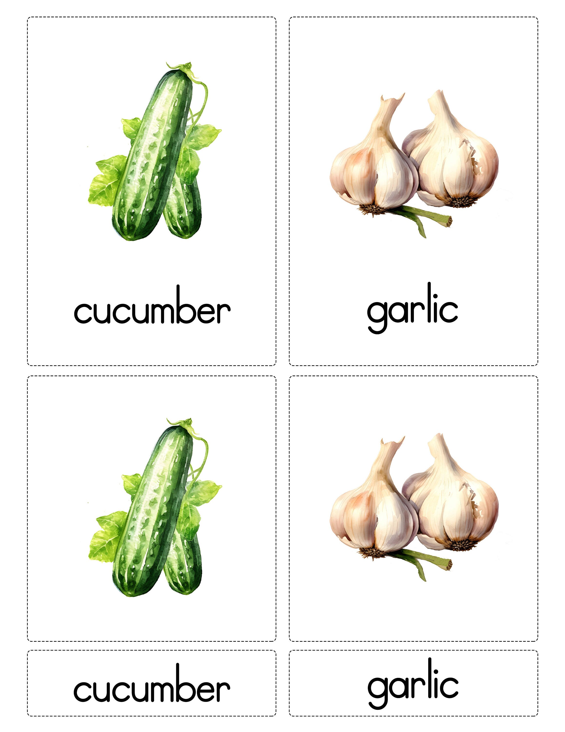 Printable Vegetables Flashcards, Kids Flashcards, Kids Food Flashcards ...