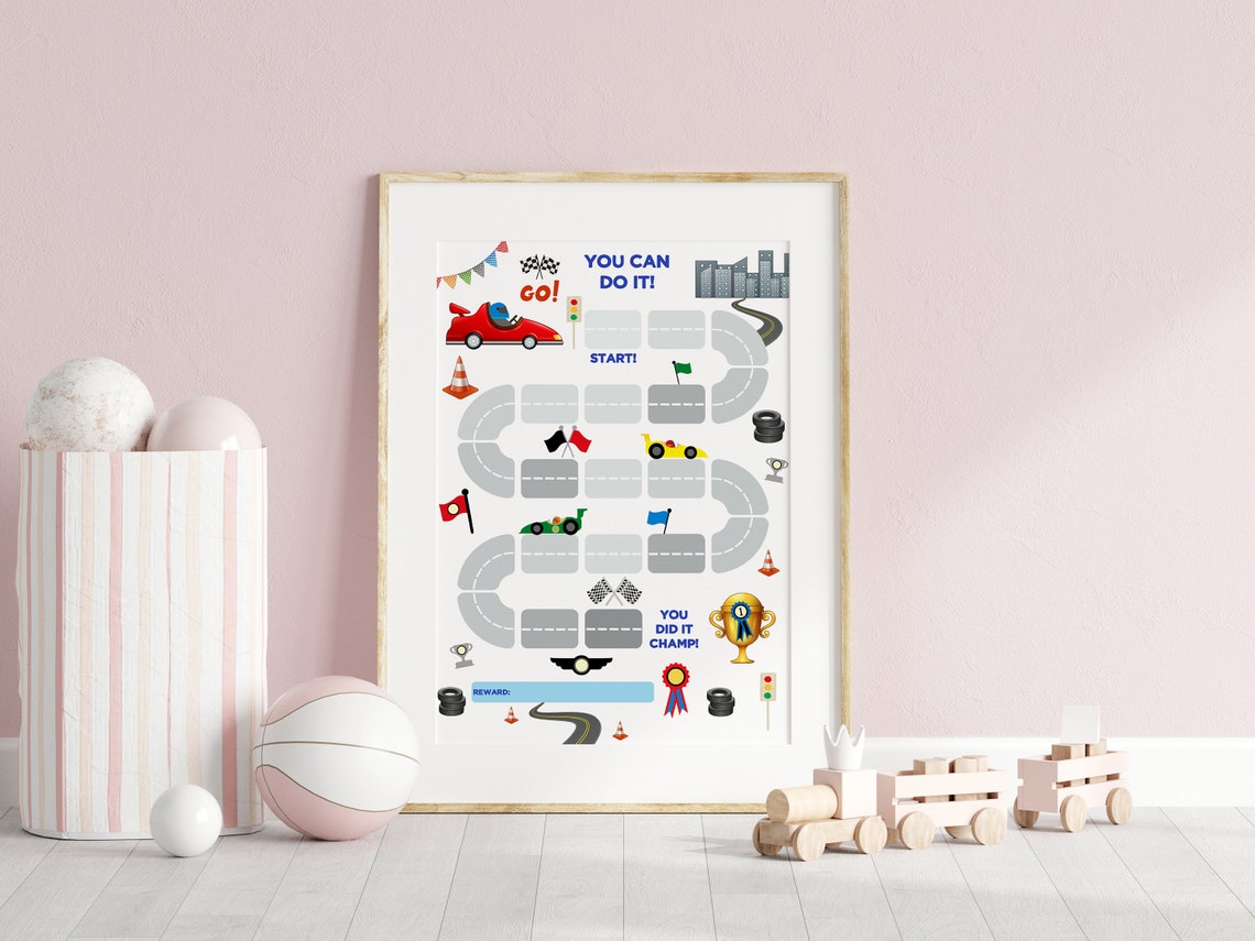 Racing Rewards Chart, Behaviour Chart, Children Sticker Sheet ...