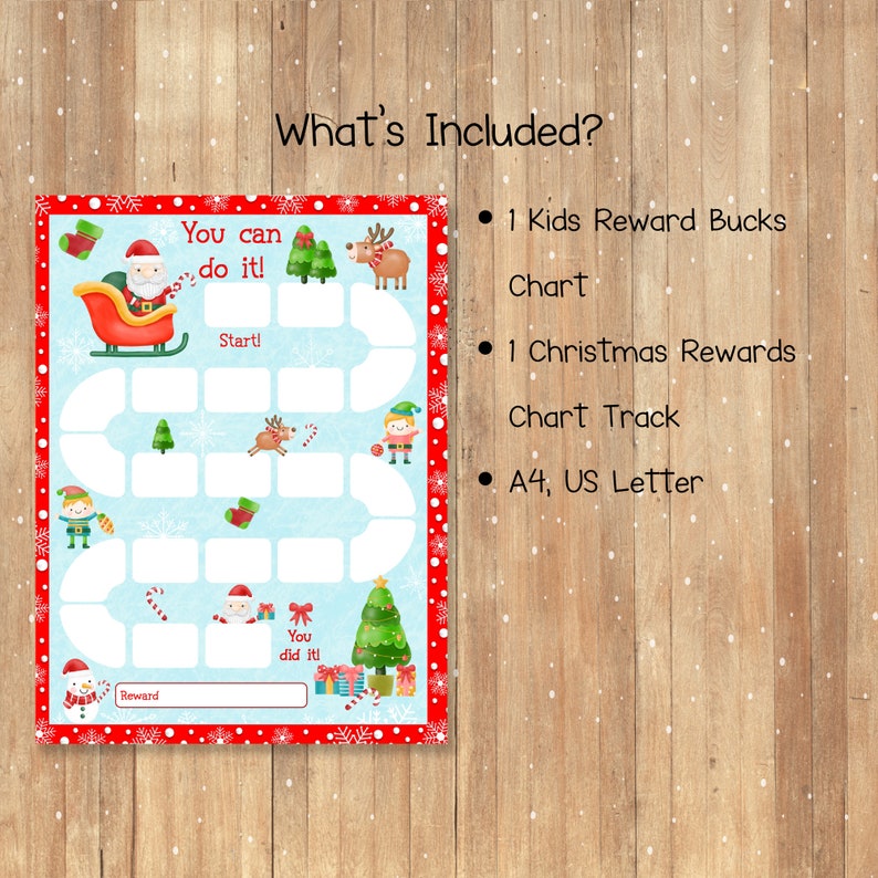Christmas Rewards Chart, Behaviour Chart, Children Sticker Sheet ...
