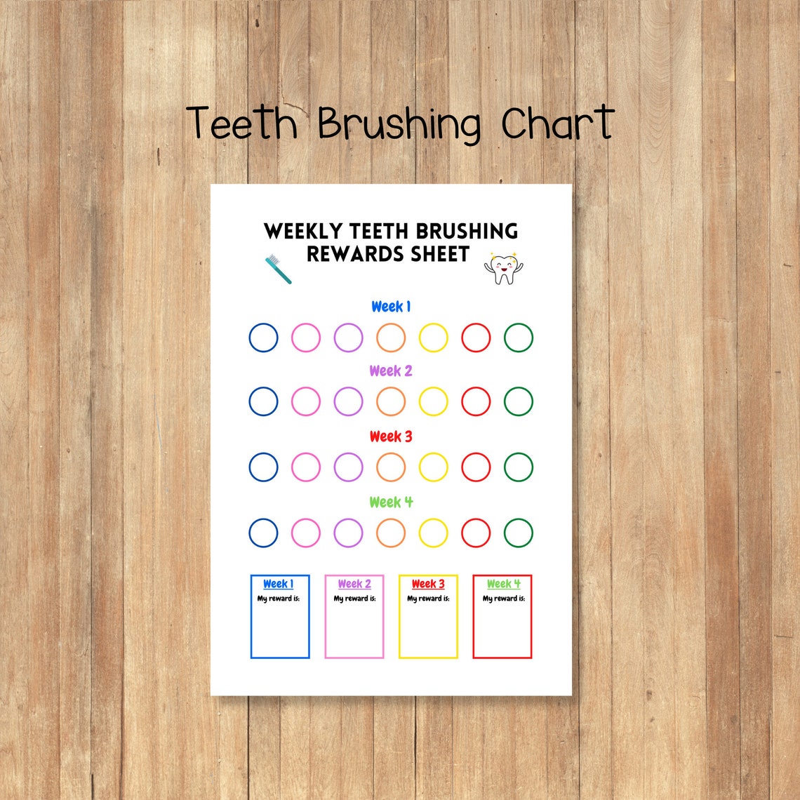 Printable Teeth Brushing Chart, Kids Routine Chart, Behaviour Chart ...