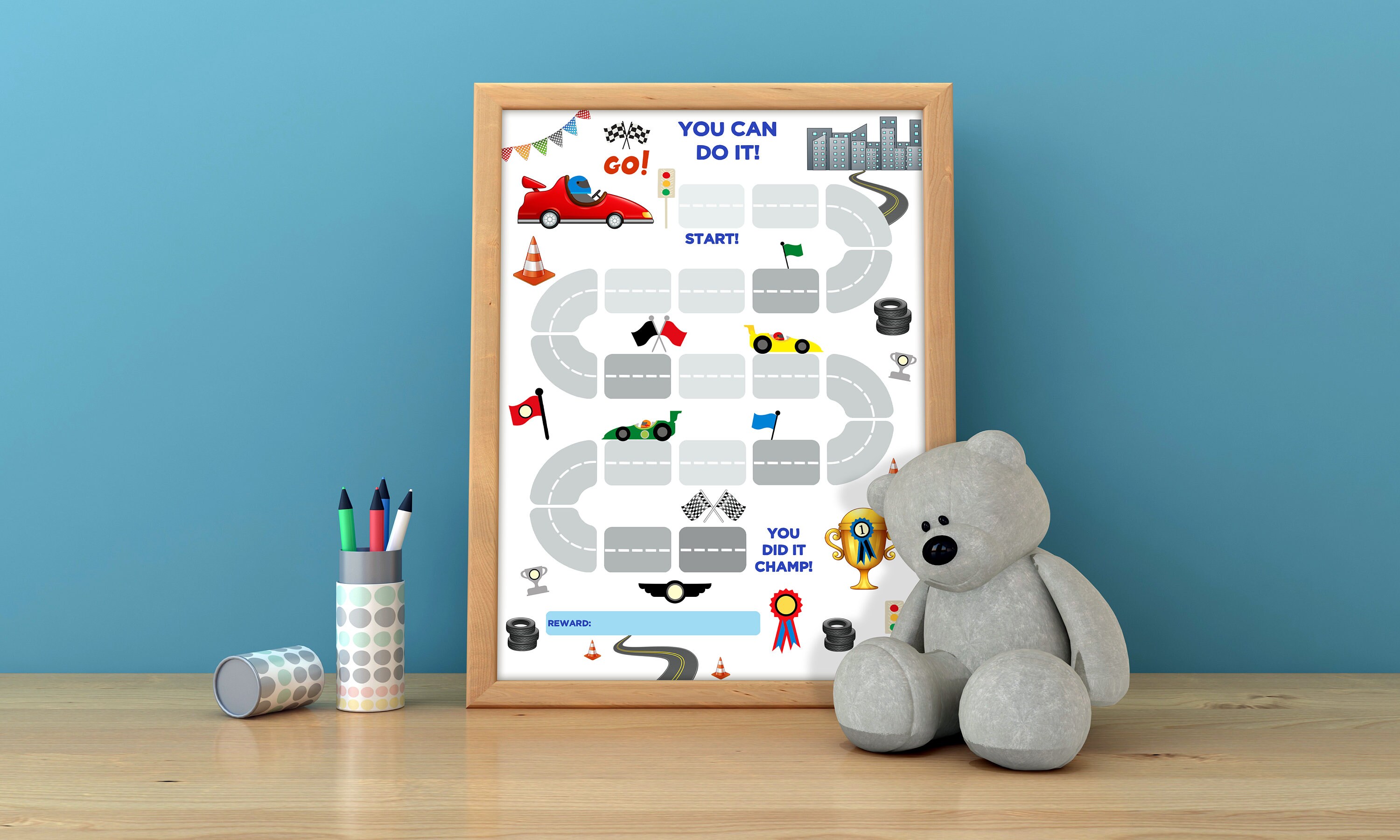 Racing Rewards Chart, Behaviour Chart, Children Sticker Sheet ...