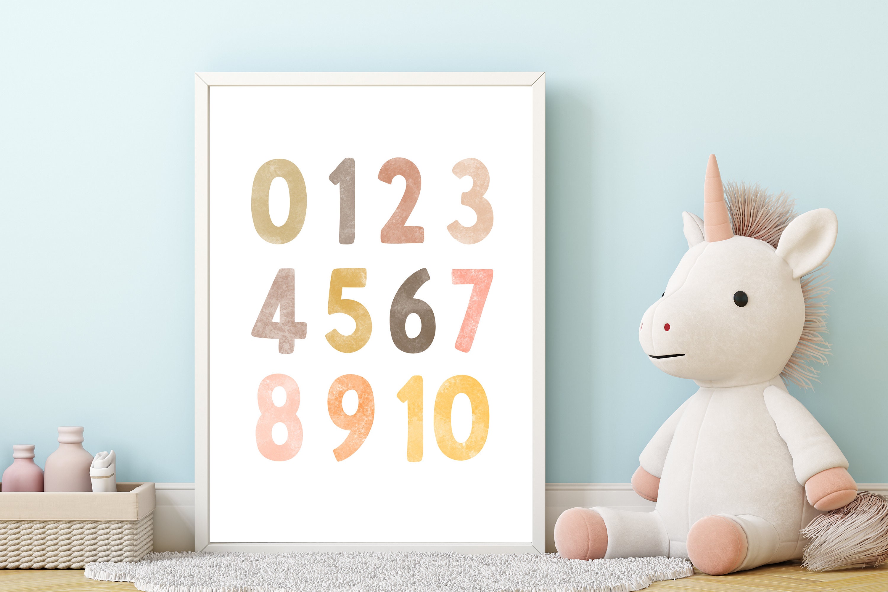 Numbers Educational Poster, Kids Colourful Print, Kids Maths Printable ...