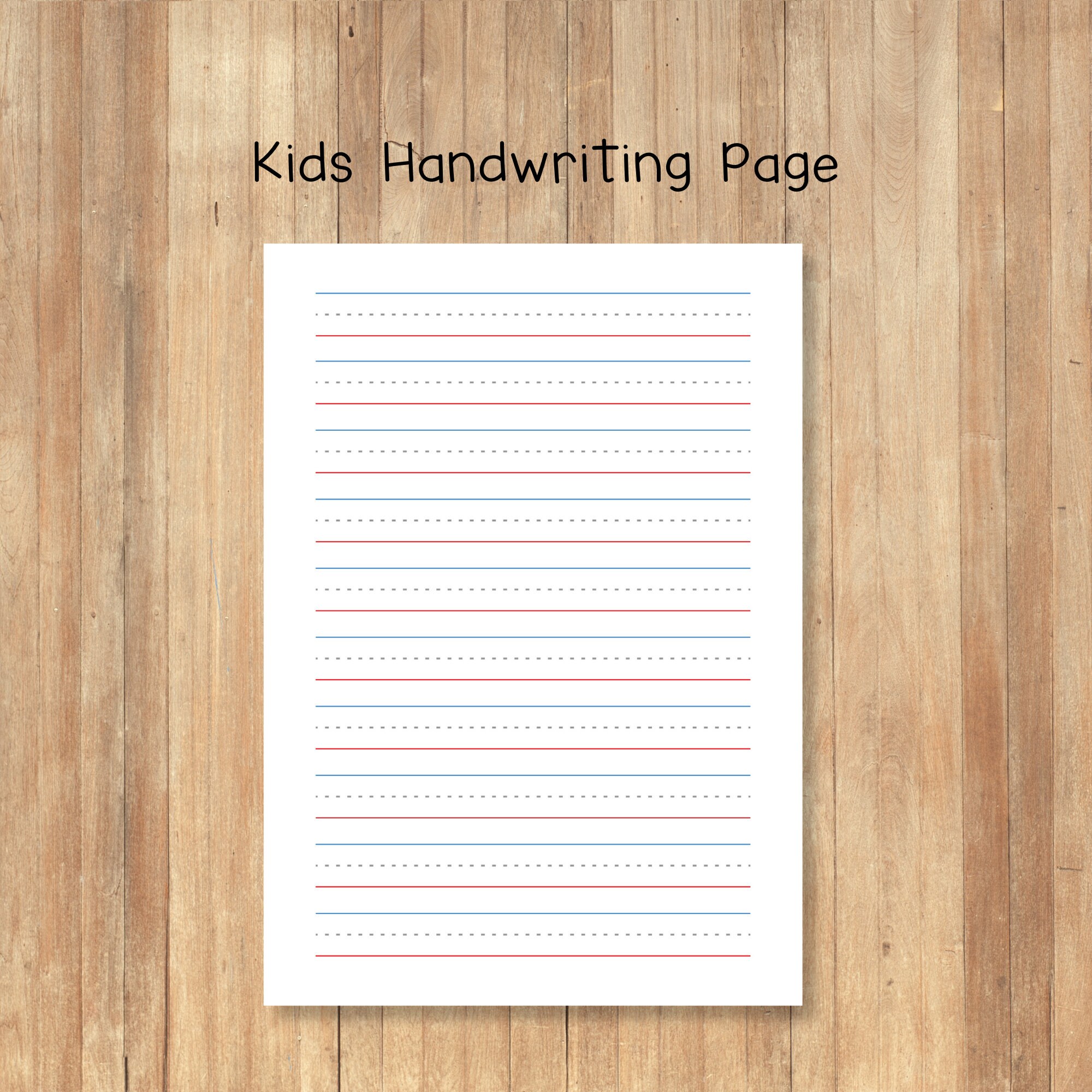 Kids Handwriting Paper, Printable Paper, Nursery Worksheet, Pre School ...