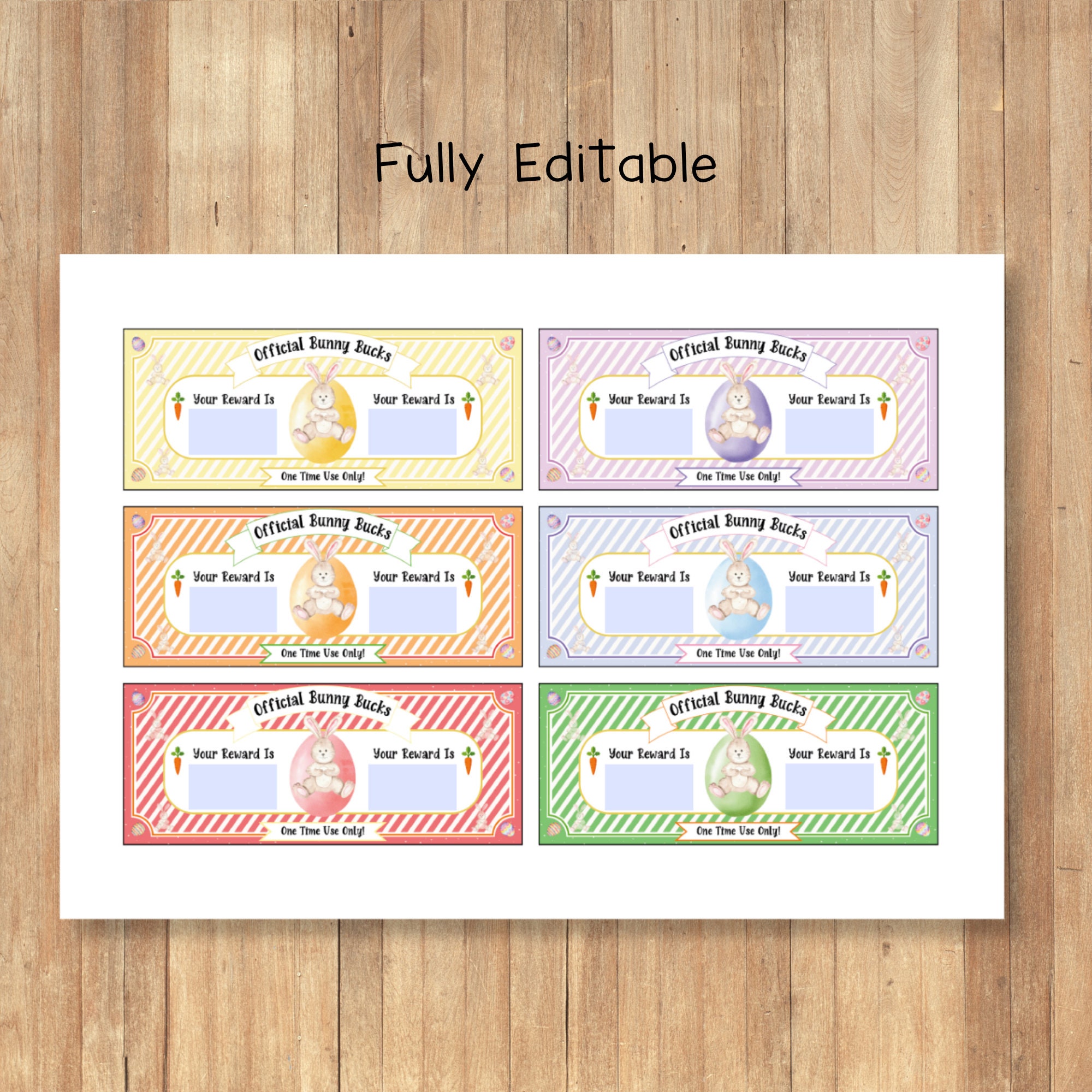 Printable Easter Bunny Bucks, Easter Play Money, Editable Play Money ...