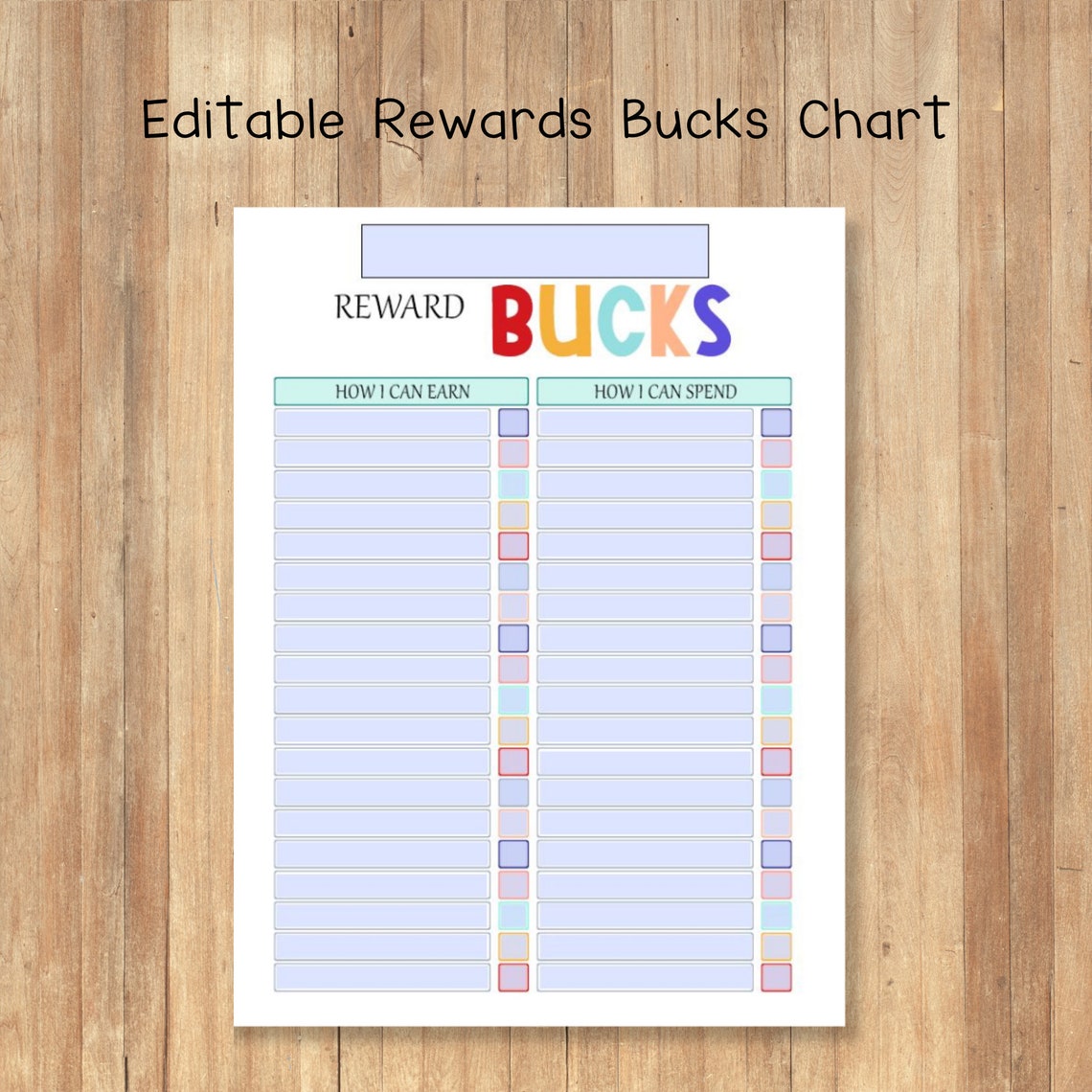 Printable Reward Mum Bucks Chart, Editable, Saving Chart, Behaviour ...