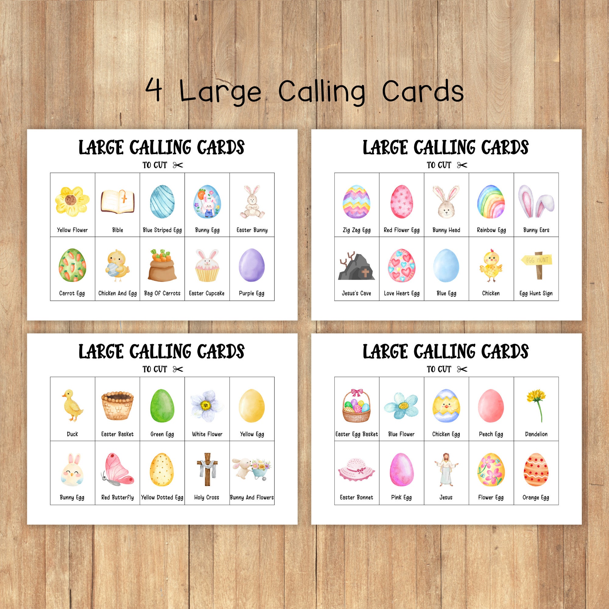Printable Easter Bingo Cards, Kids Bingo Game, Printable Easter ...