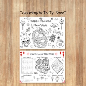Printable Chinese New Year Activity Bundle, Kids Printables, Year of ...
