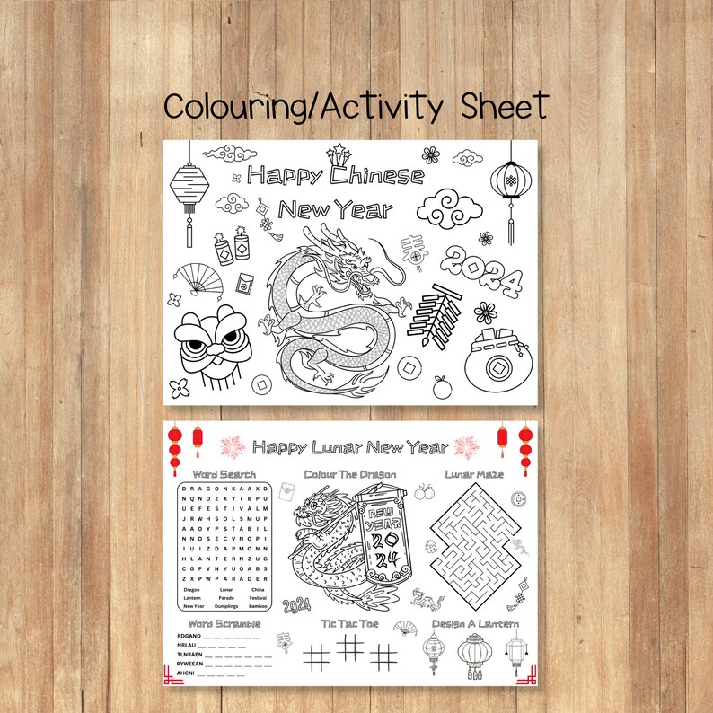 Printable Chinese New Year Activity Bundle, Kids Printables, Year of ...