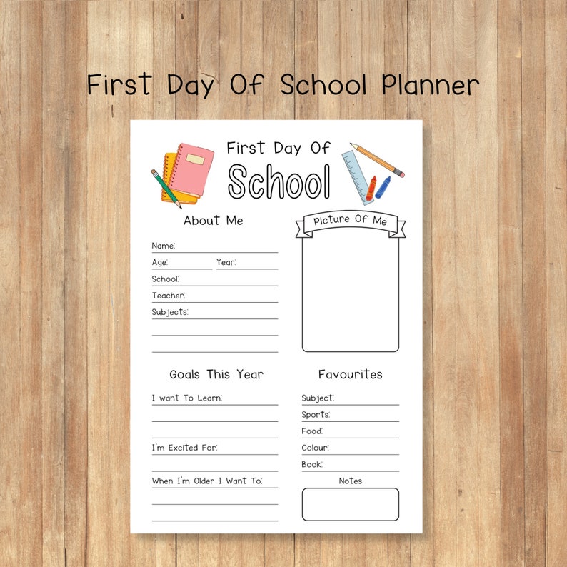 Printable Back to School Planner, First and Last Day of School ...