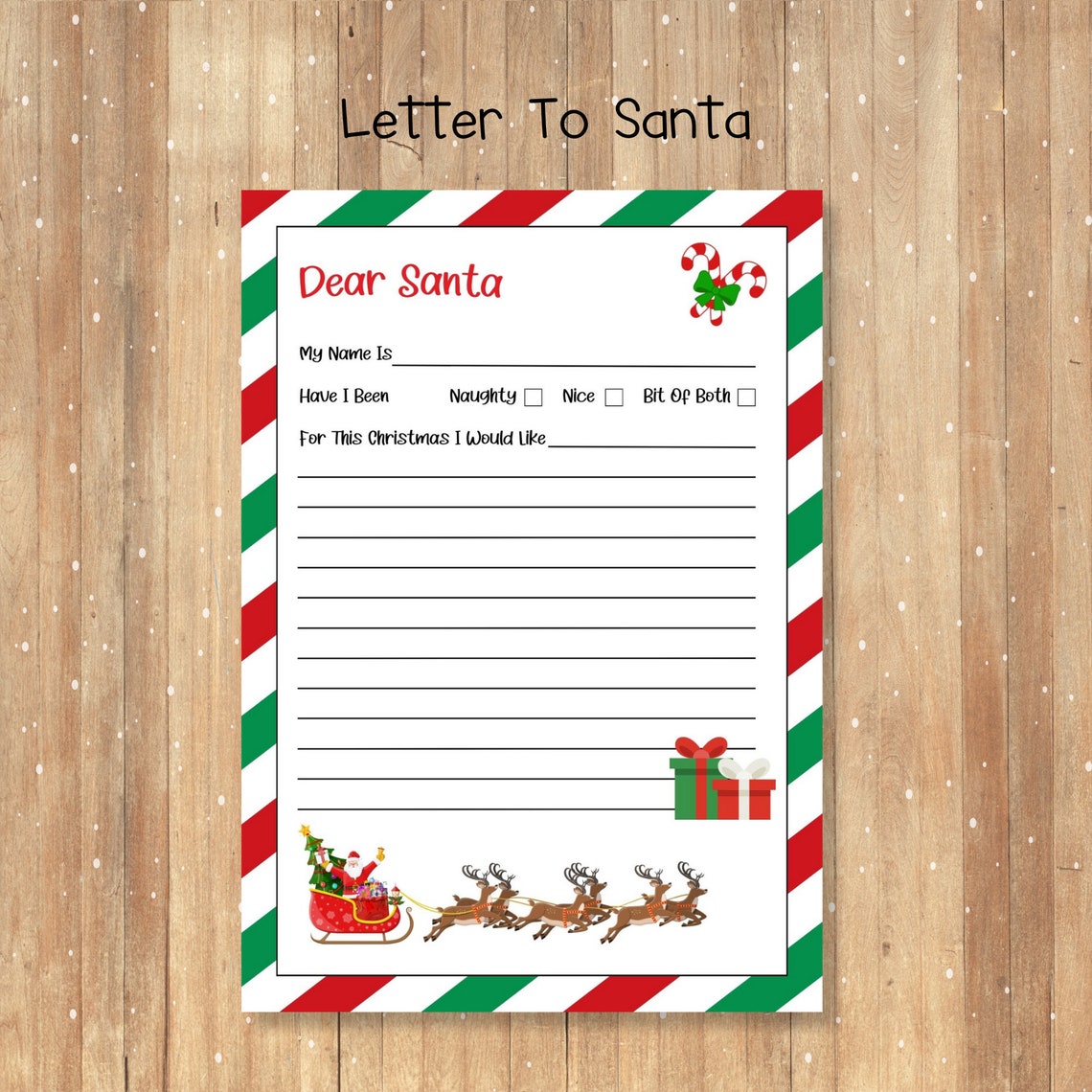 Printable Letter to Santa, Kids Christmas Printables, Christmas Wish ...