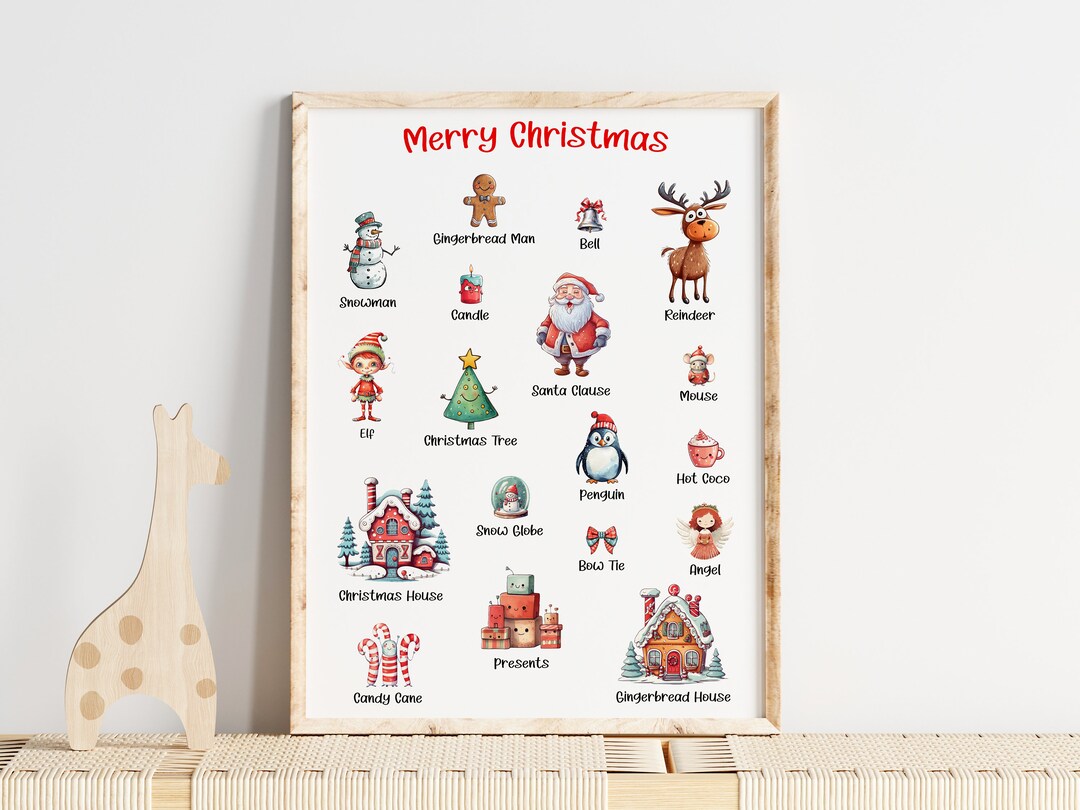 Printable Christmas Poster, Kids Christmas Poster, Christmas Wall Art ...