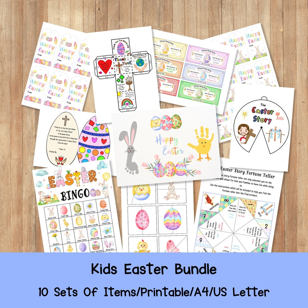 Printable Easter Activity Bundle, Easter Play Money, Easter Bingo, Kids ...