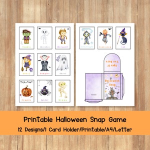 Printable Halloween Snap Cards, Halloween Kids Games, Memory Card Game ...