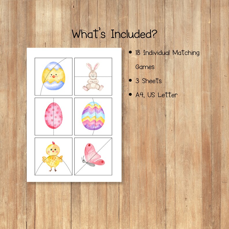 Printable Easter Matching Game, Kids Easter Activity, Toddler Learning ...
