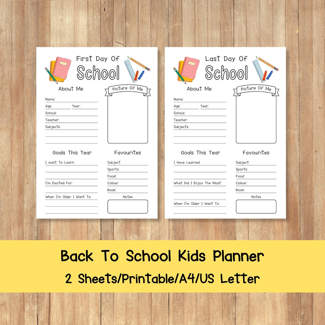 Printable Back to School Planner, First and Last Day of School ...