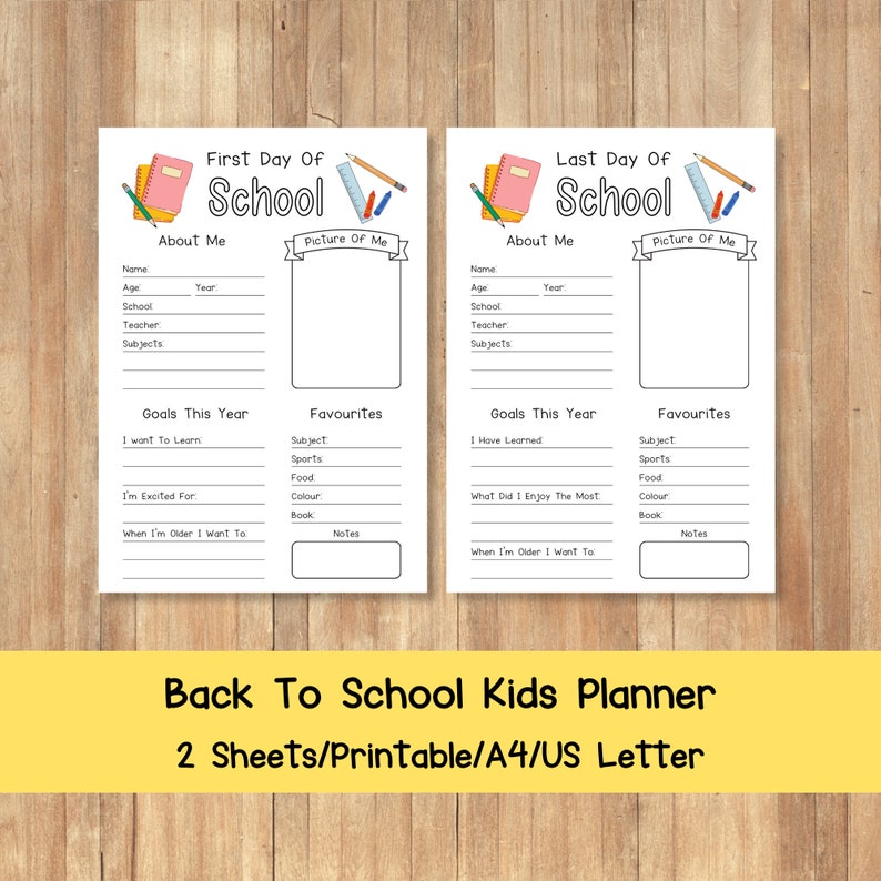Printable Back to School Planner, First and Last Day of School ...