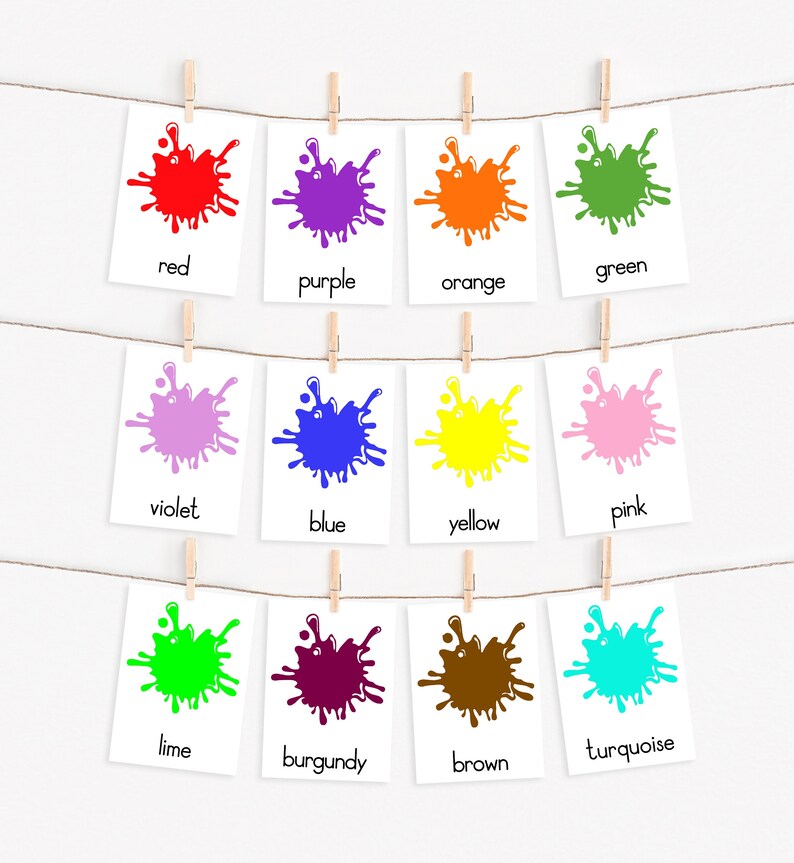Printable Color Flashcards, Kids Flashcards, Kids Color Flashcards ...