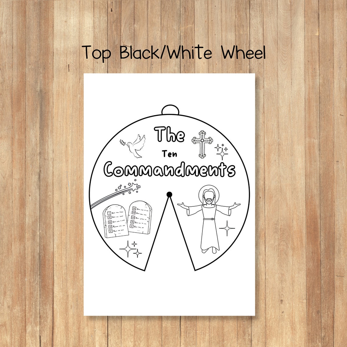 Ten Commandments Coloring Wheel, Bible Activity, Kids Church Activities ...
