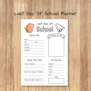 Printable Back to School Planner, First and Last Day of School ...