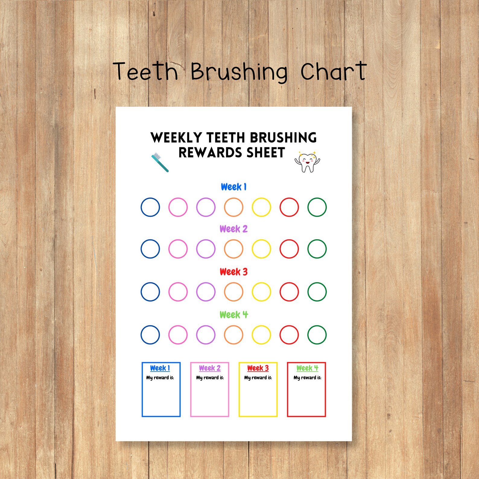 Printable Teeth Brushing Chart, Kids Routine Chart, Behaviour Chart ...