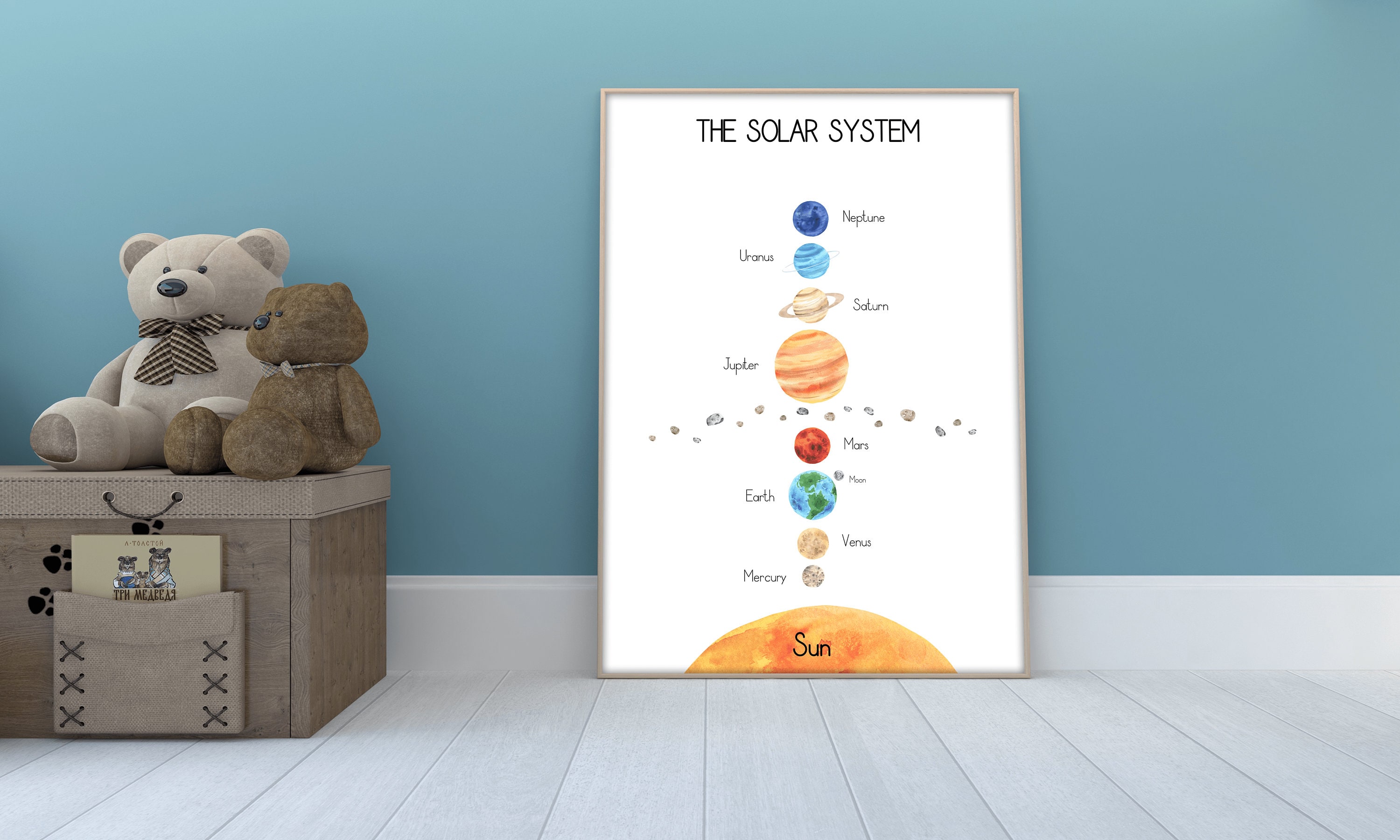 Solar System Educational Poster Space Print Kids Printables - Etsy