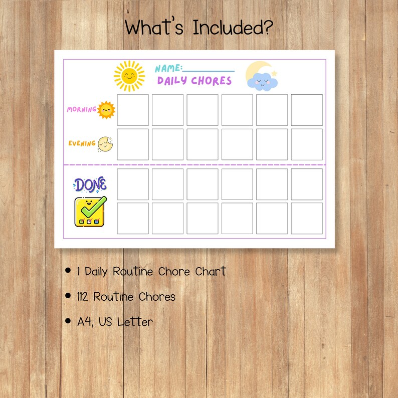 Kids Daily Routine Card, Toddler Routine Chart, Daily Kids Planner ...