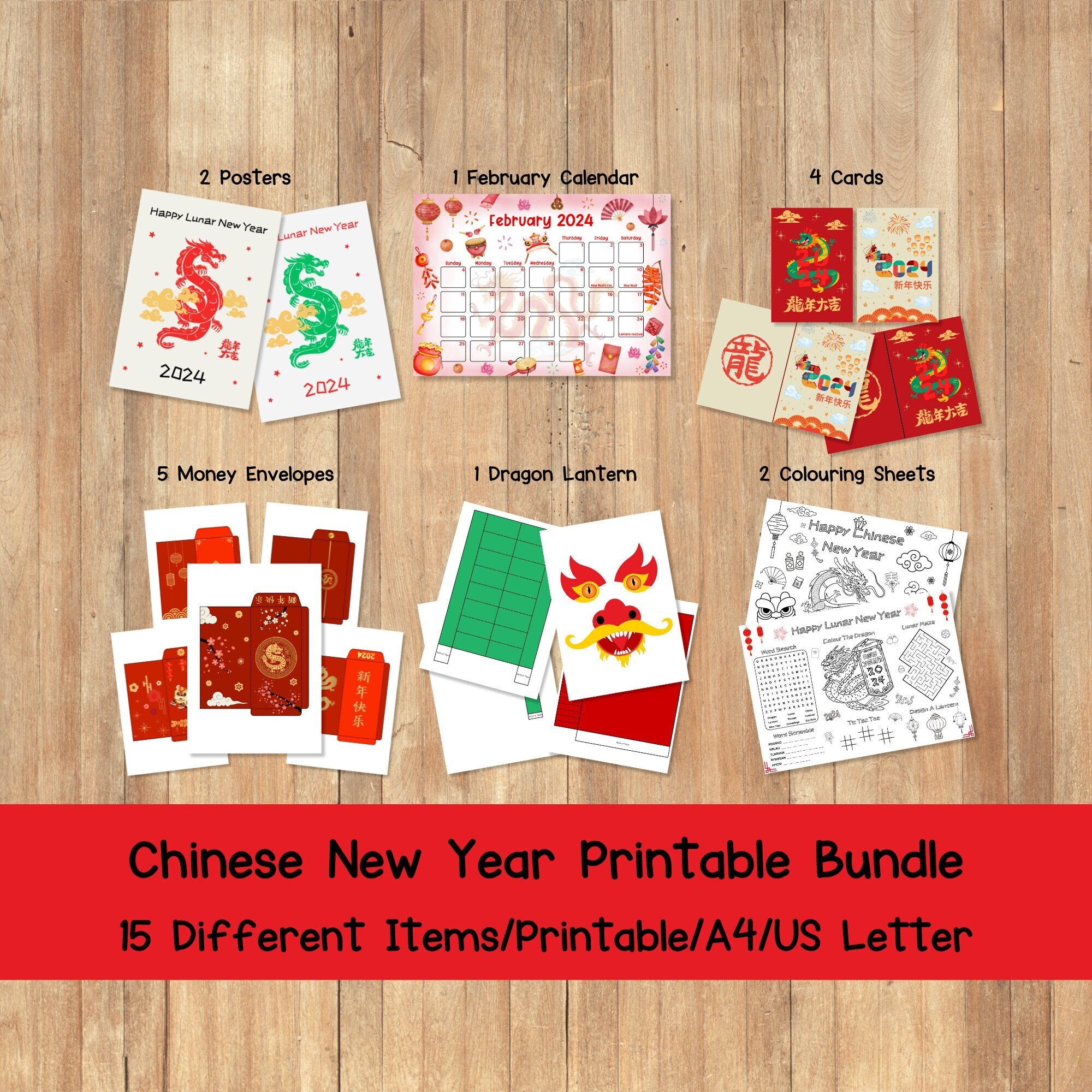 Printable Chinese New Year Activity Bundle, Kids Printables, Year of ...
