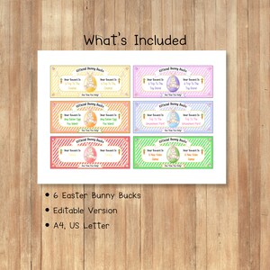Printable Easter Bunny Bucks, Easter Play Money, Editable Play Money ...