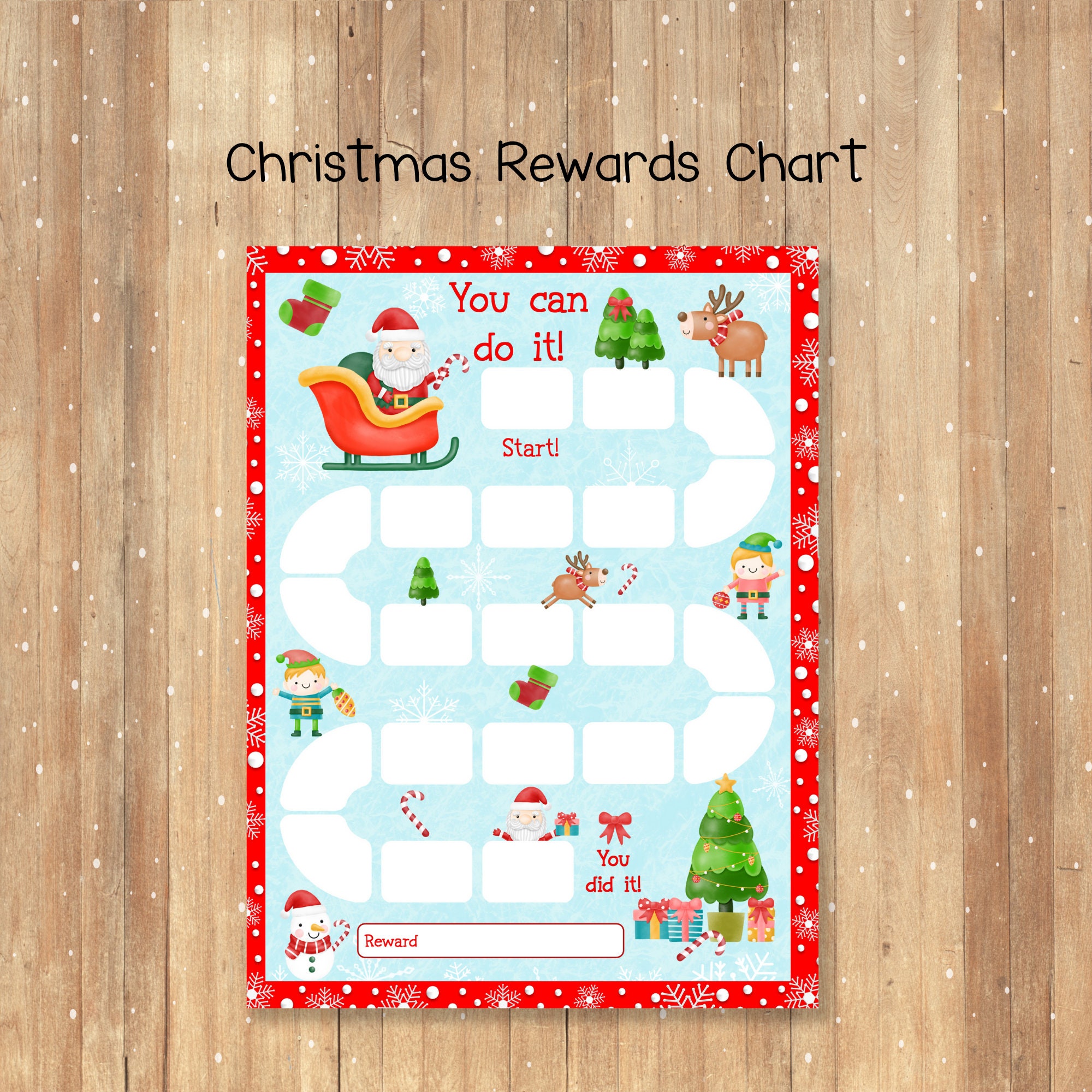 Christmas Rewards Chart, Behaviour Chart, Children Sticker Sheet ...