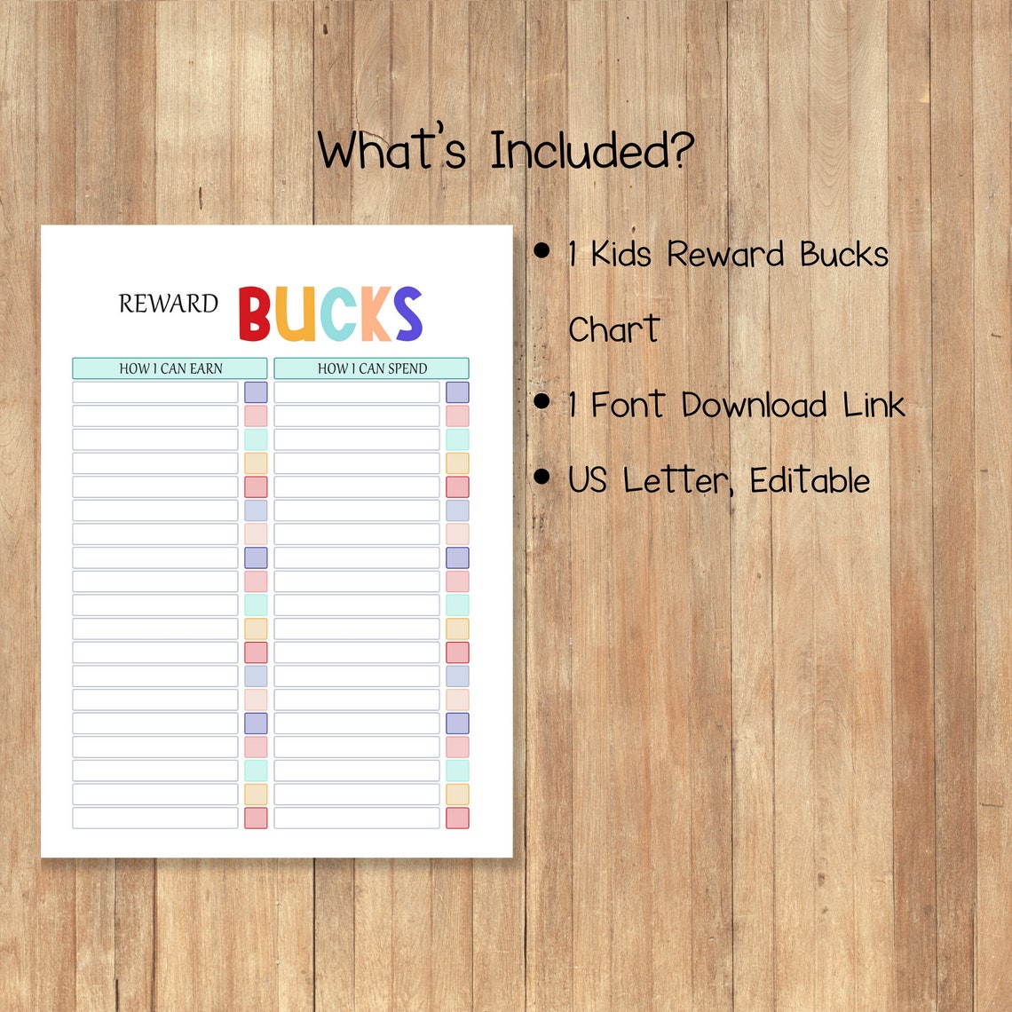 Printable Reward Mum Bucks Chart, Editable, Saving Chart, Behaviour ...