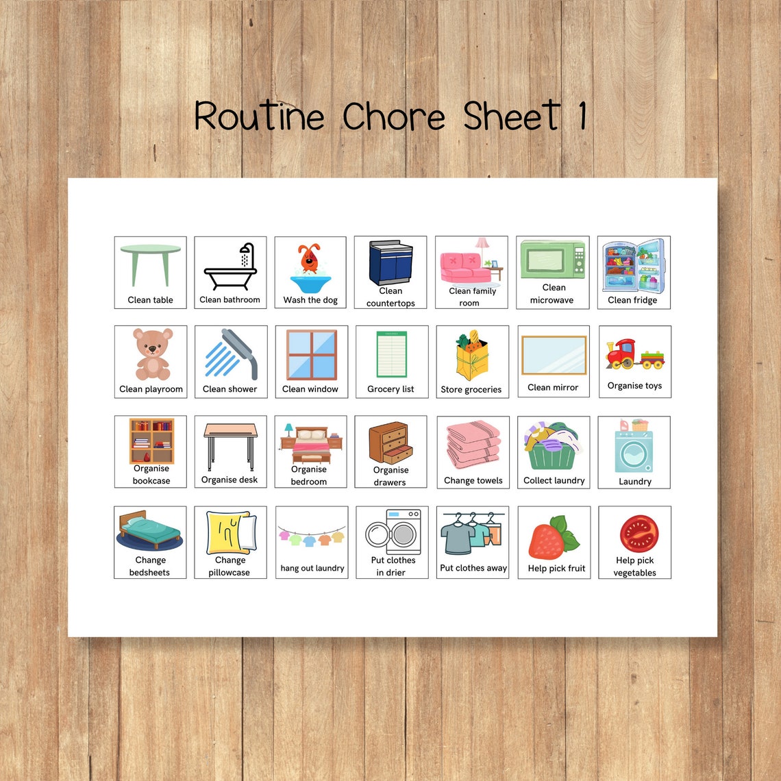 Kids Daily Routine Card, Toddler Routine Chart, Daily Kids Planner ...