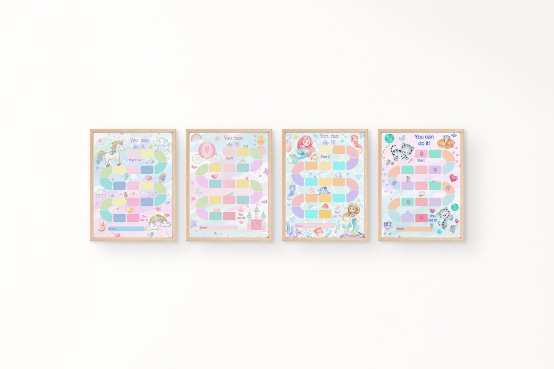 Kids Reward Chart Bundle, Girls Rewards Chart, Girls Behaviour Chart ...