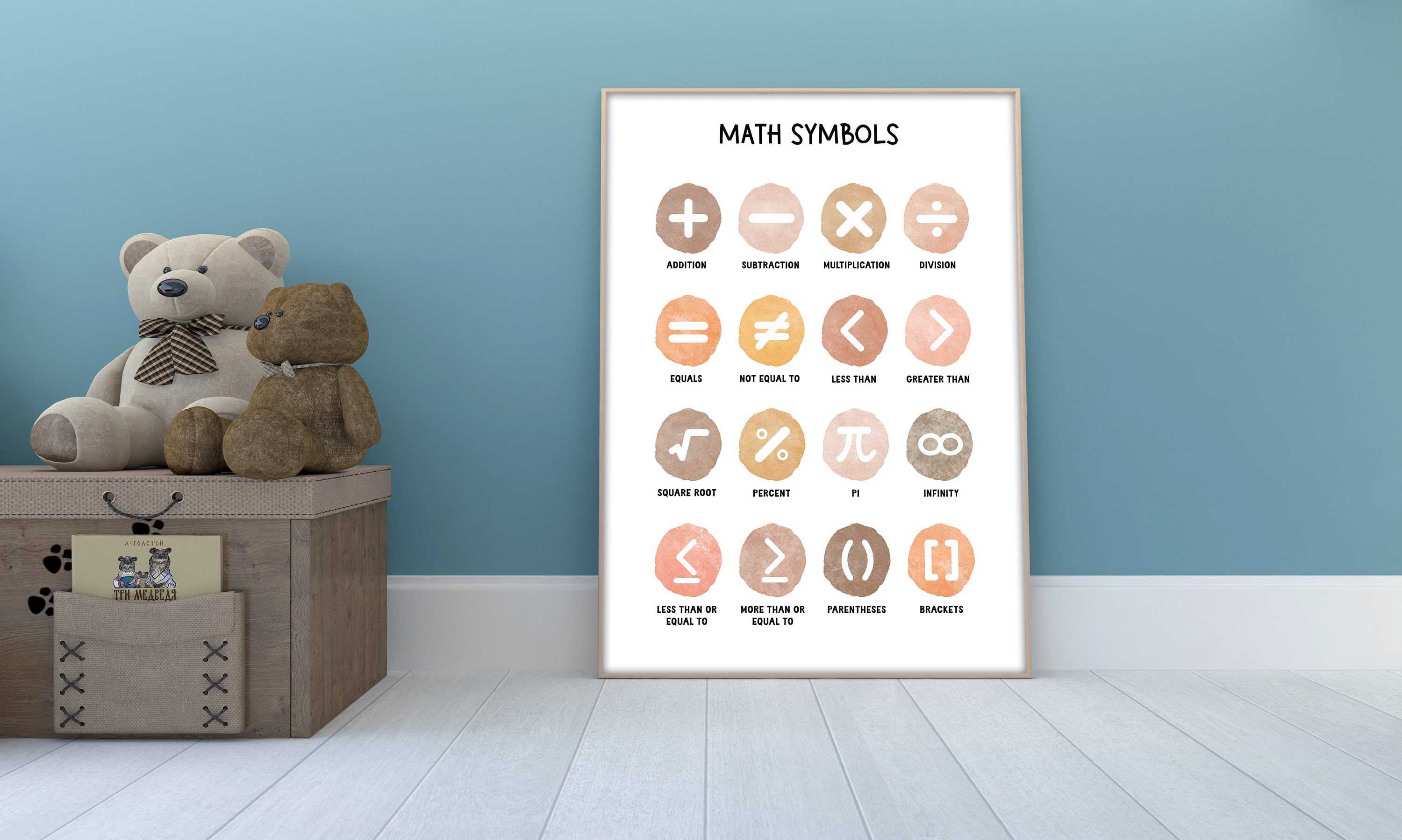 Maths Symbols Educational Poster, Kids Maths Print, Kids Printables ...