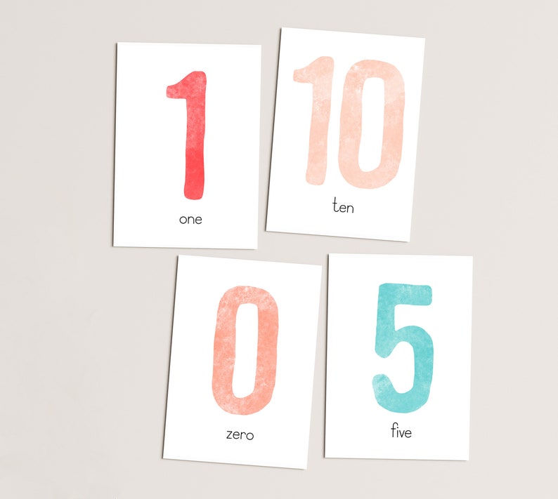 Printable Numbers Flashcards, Kids Flashcards, Kids Maths Flashcards ...