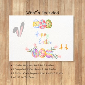 Kids Printable Easter Poster, Kids Easter Activity, Footprint and ...
