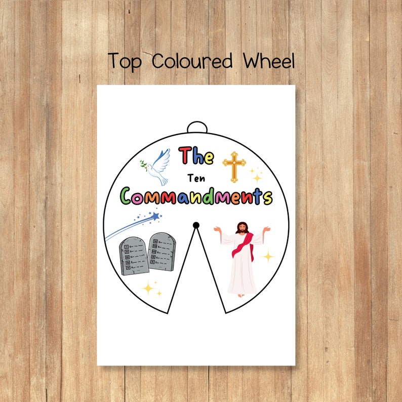 Ten Commandments Coloring Wheel, Bible Activity, Kids Church Activities ...