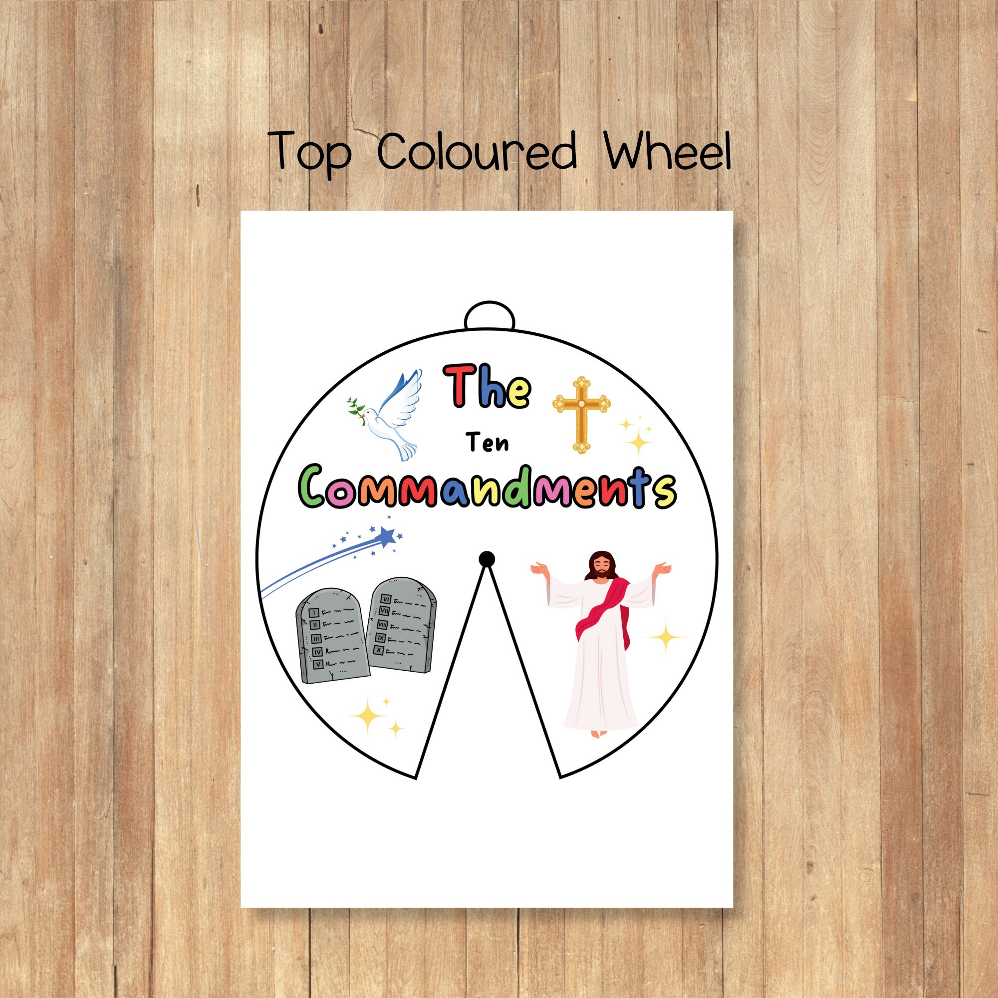 Ten Commandments Coloring Wheel, Bible Activity, Kids Church Activities ...