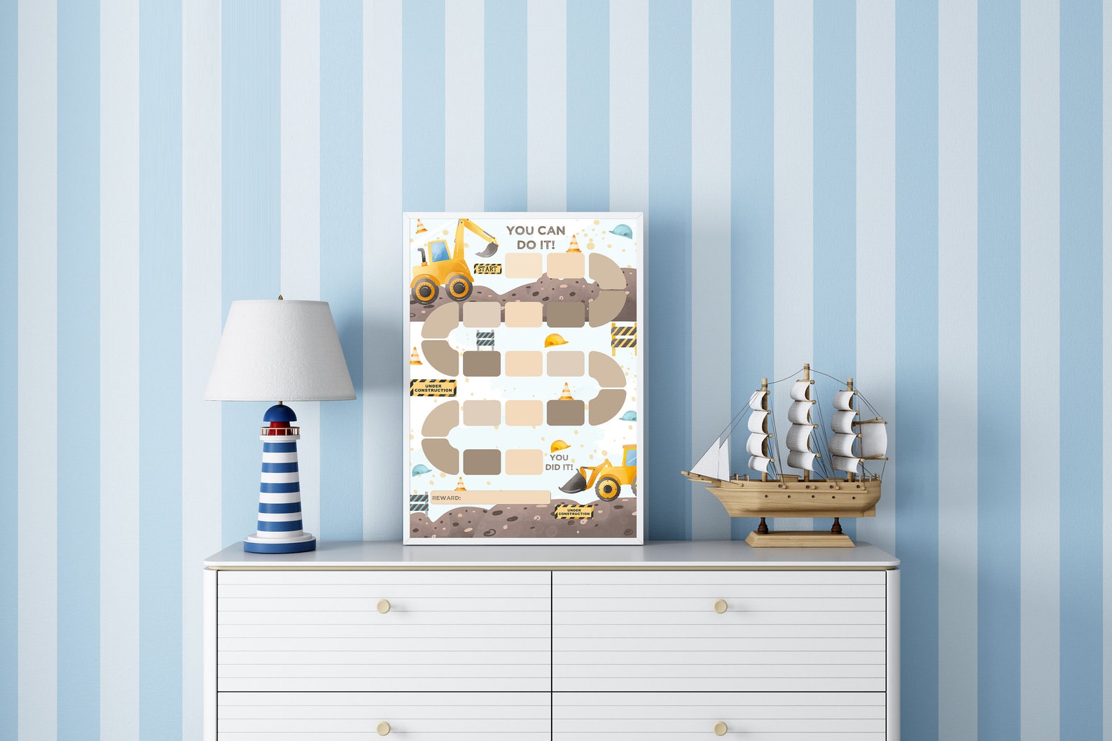 Construction Rewards Chart Behaviour Chart Children Sticker - Etsy