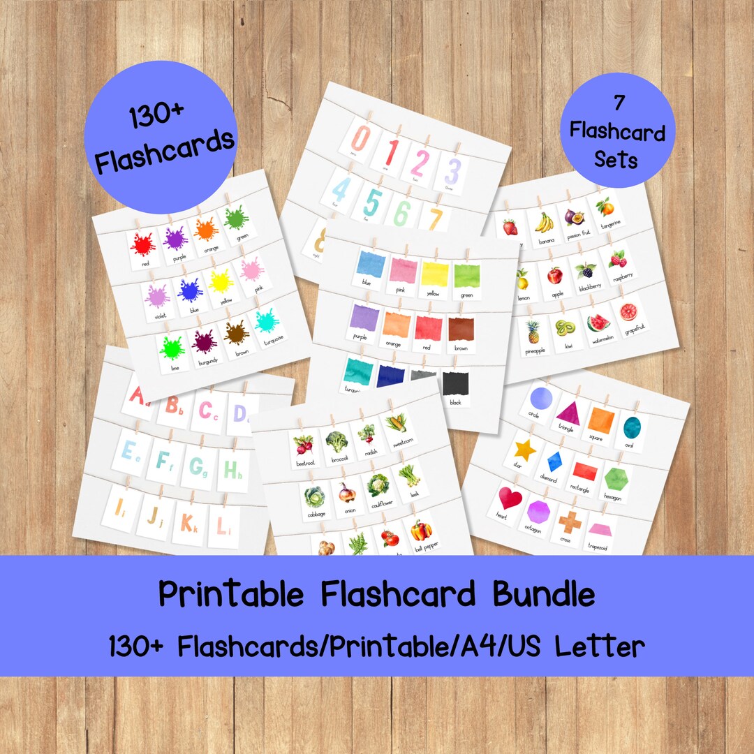 Printable Flashcard Bundle, Kids Flashcards, Kids ABC Printable ...