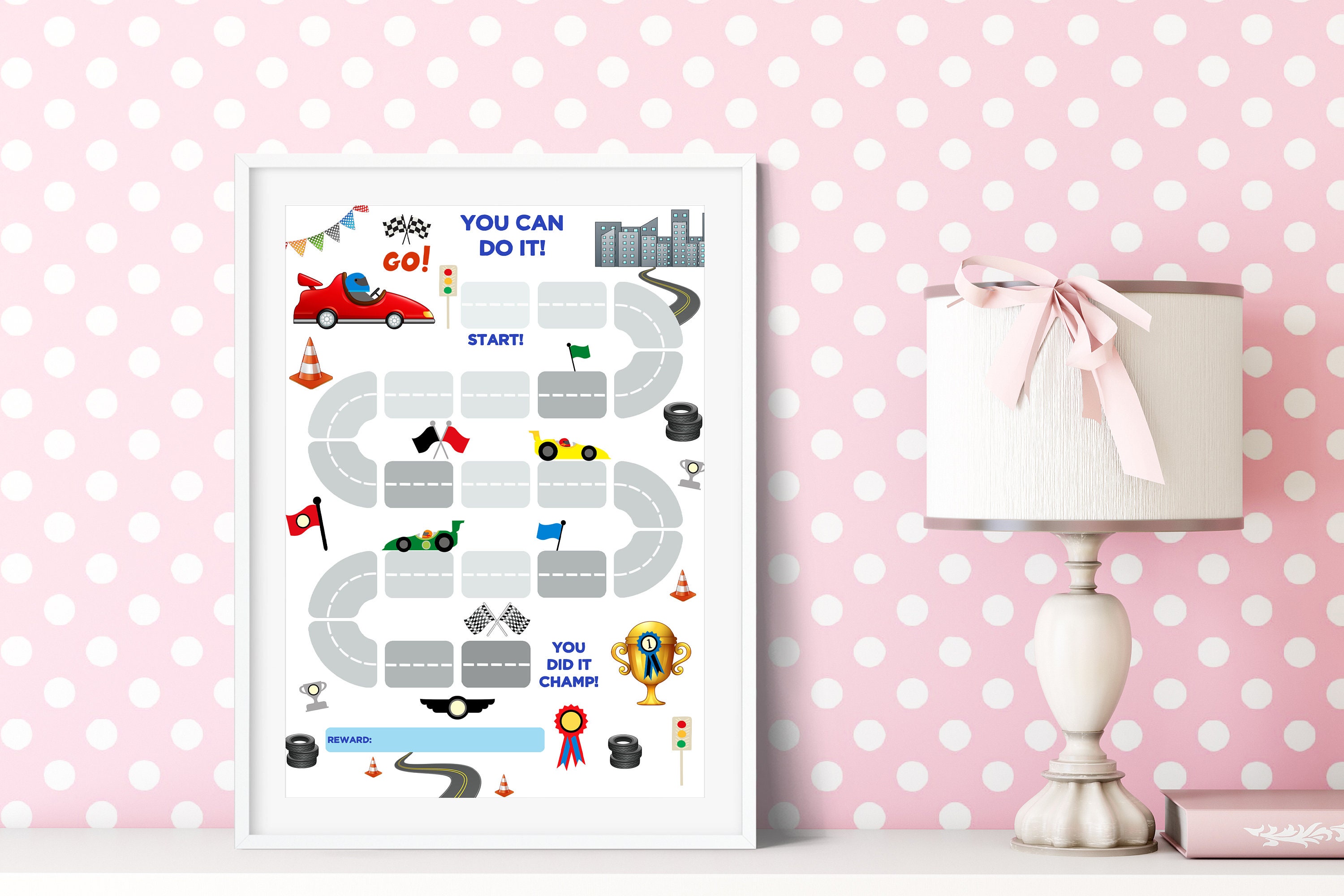Racing Rewards Chart, Behaviour Chart, Children Sticker Sheet ...