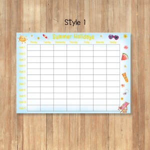 Printable Summer Holiday Planner, Kids Summer Holiday Calendar, Summer ...