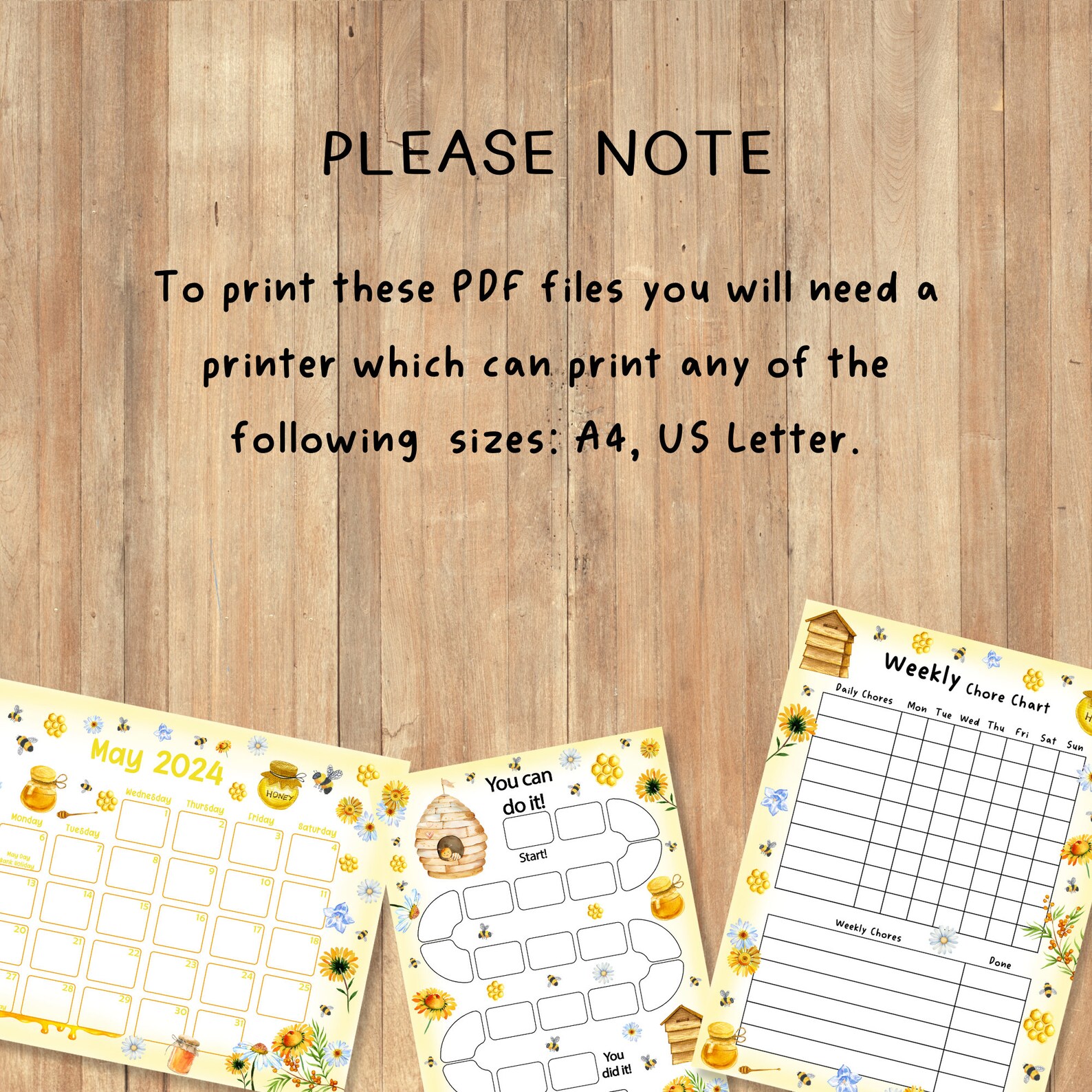 2024 May Printable Calendars, Printable Kids Calendar Pack, Watercolor ...